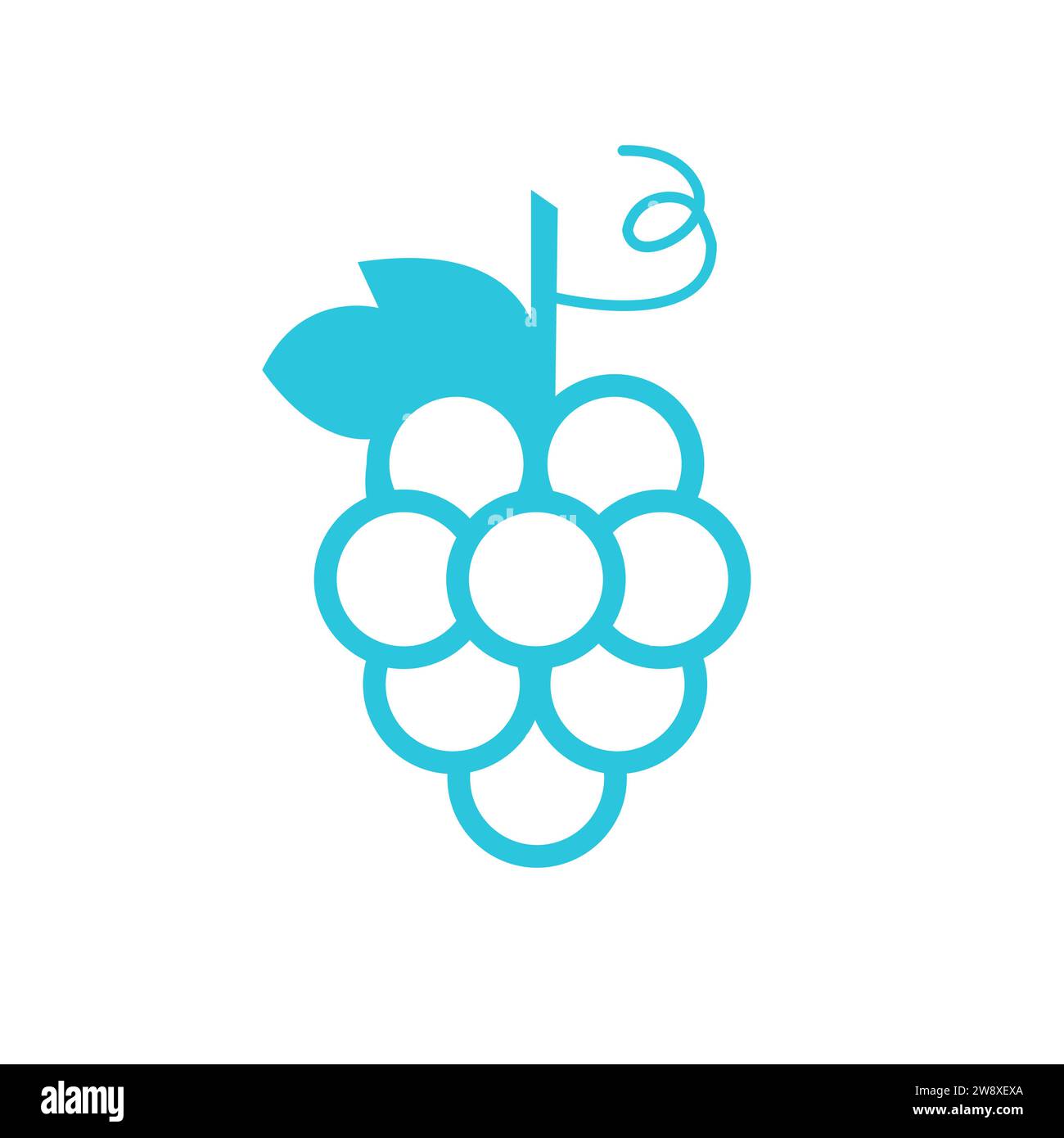 Blue grapes drawing Cut Out Stock Images & Pictures - Alamy