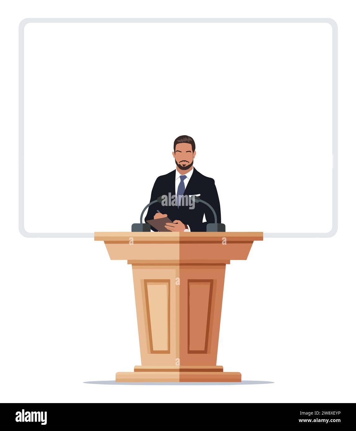 Press conference scene Cut Out Stock Images & Pictures - Alamy