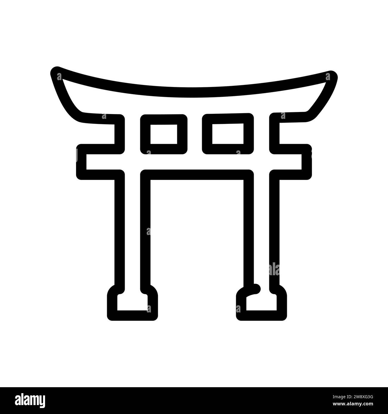 Shinto color concept. Religion isolated element. Digital illustration ...