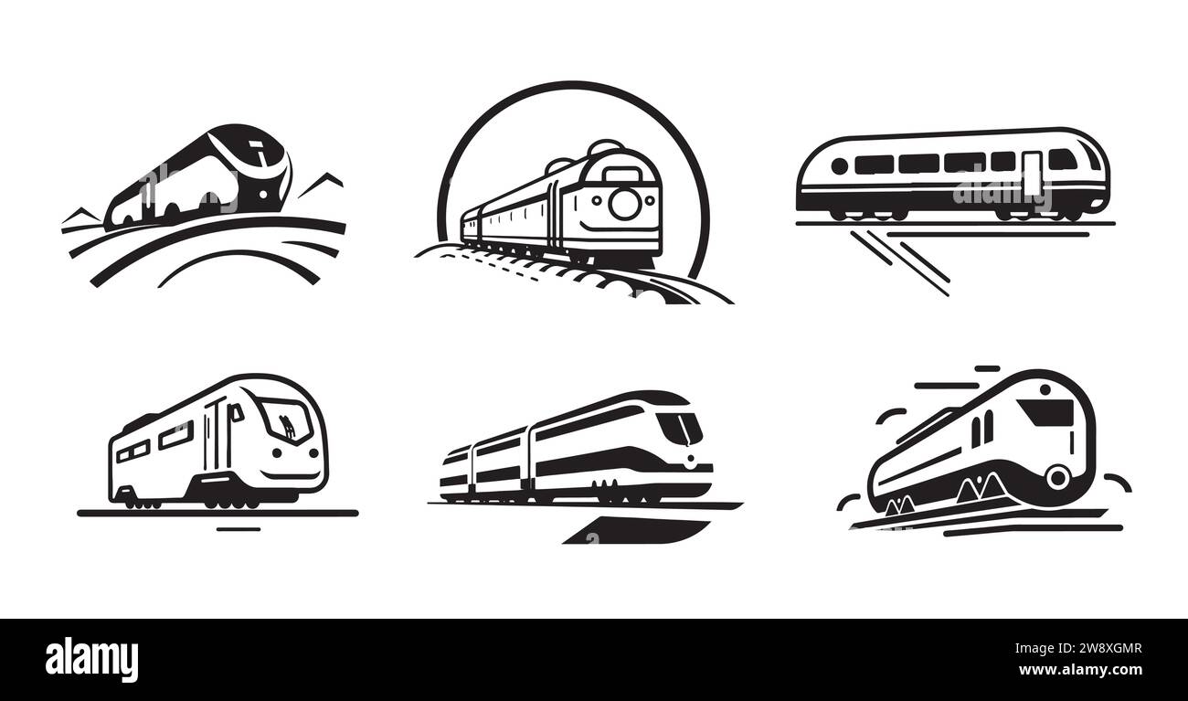 Logotype of the train, locomotive. Vector flat icon. Minimalistic image ...
