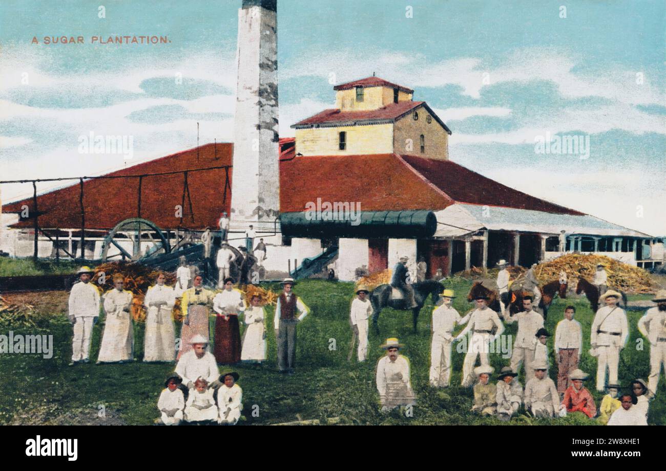 poscard of sugar mill, cuba 1910-1920 Stock Photo - Alamy