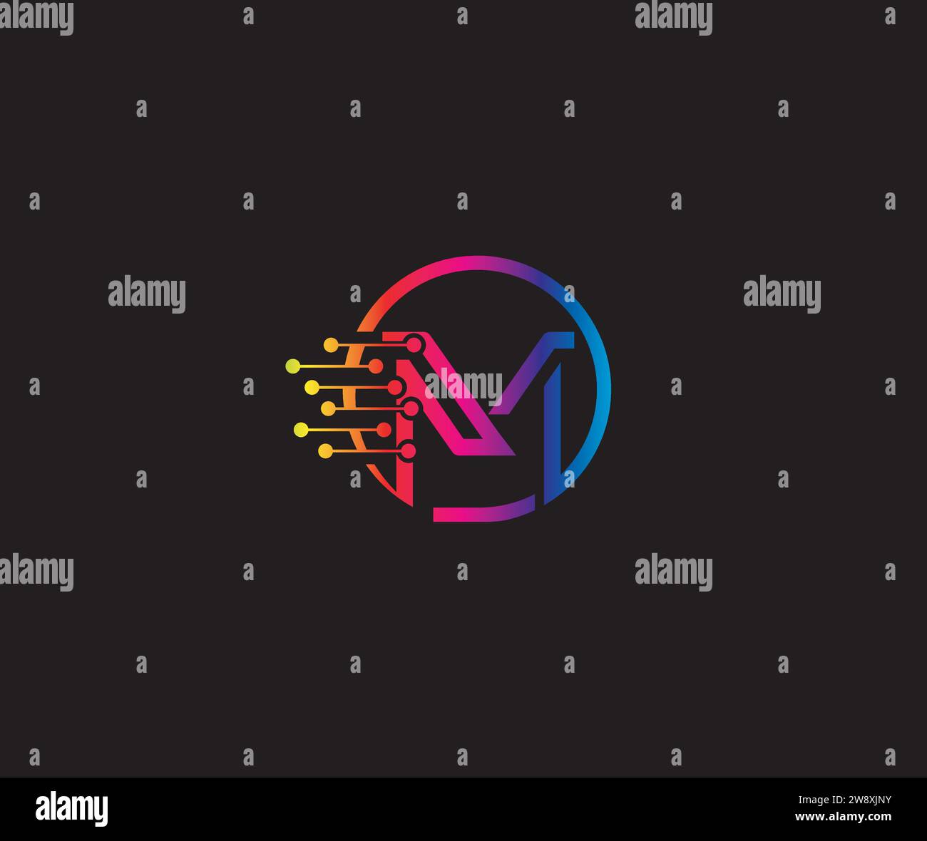 Creative Data Technology M Letter Modern Logo Design Company Concept ...