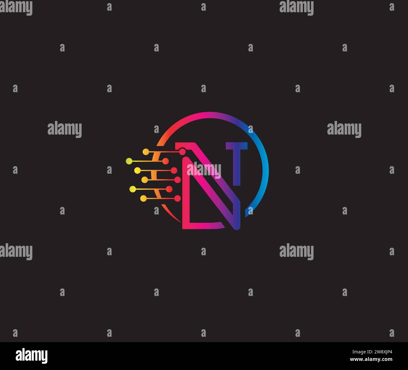 Creative Data Technology N Letter Modern Logo Design Company Concept ...