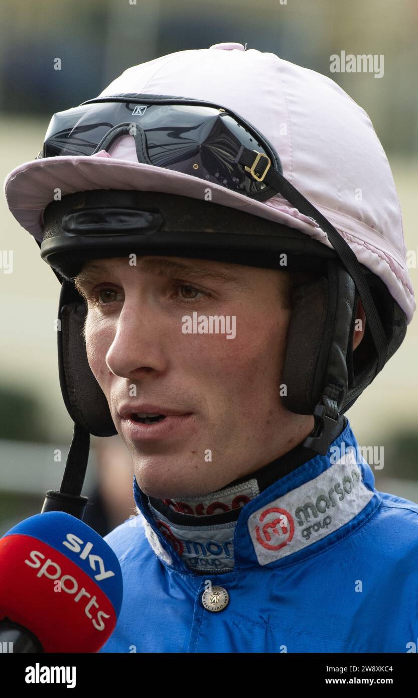 Ascot, Berkshire, UK. 22nd December, 2023. JOckey Harry Cobden who rode ...