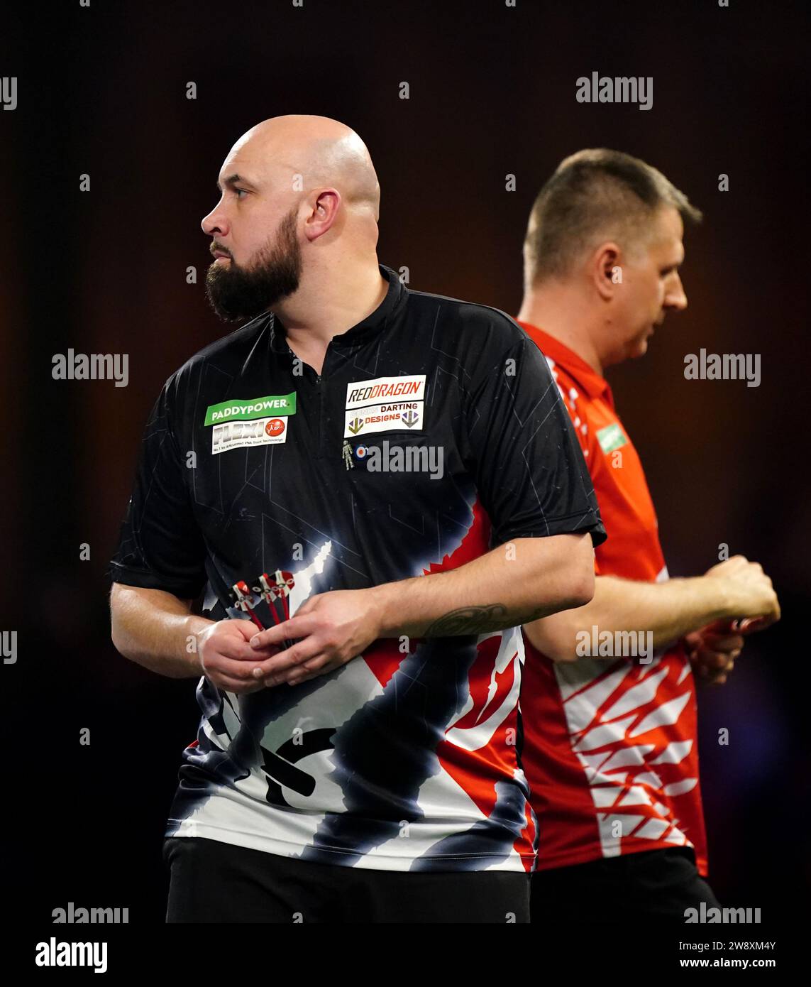 Jamie Hughes in action against Krzysztof Ratajski (not pictured) on day ...