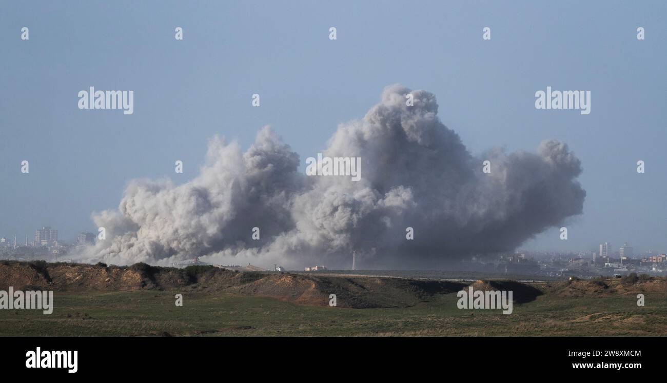 Southern Israel, Israel. 22nd Dec, 2023. A large explosion, believed to ...