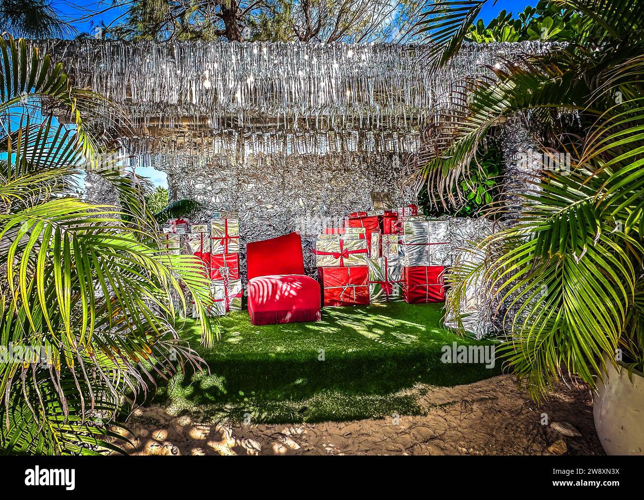 Grand Cayman, Cayman Islands, Dec 22nd 2023, view of some Christmas ...