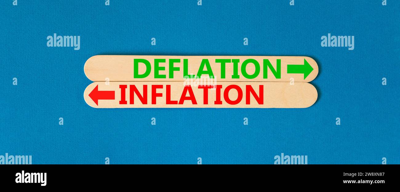 Deflation inflation symbol. Concept word Deflation Inflation on ...