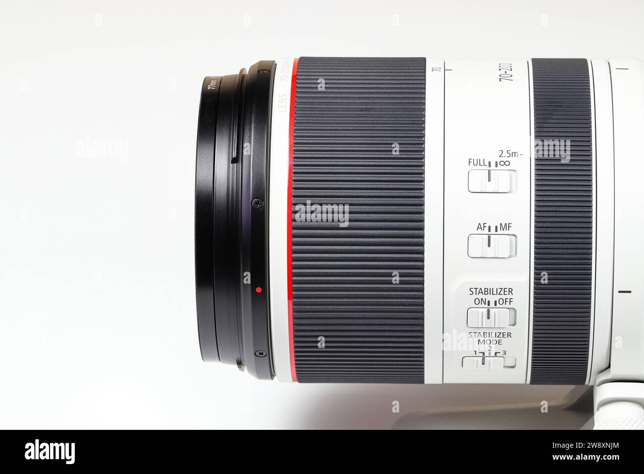 Close up Hight performance Professional camera zoom lens isolated on ...