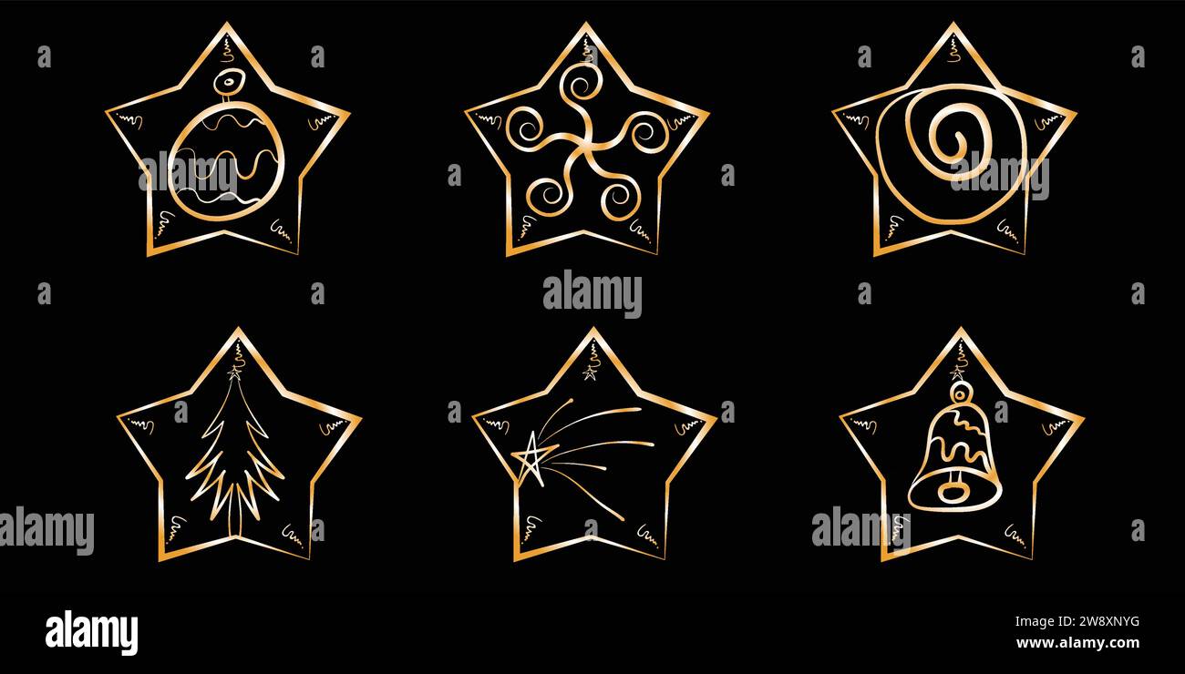 christmas stars with decorations Stock Vector Image & Art - Alamy