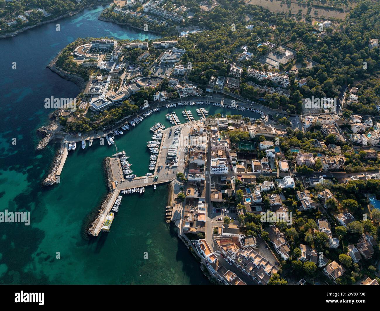 Porto Petro in Majorca aerial view, Balearic Islands, Mediterranean ...