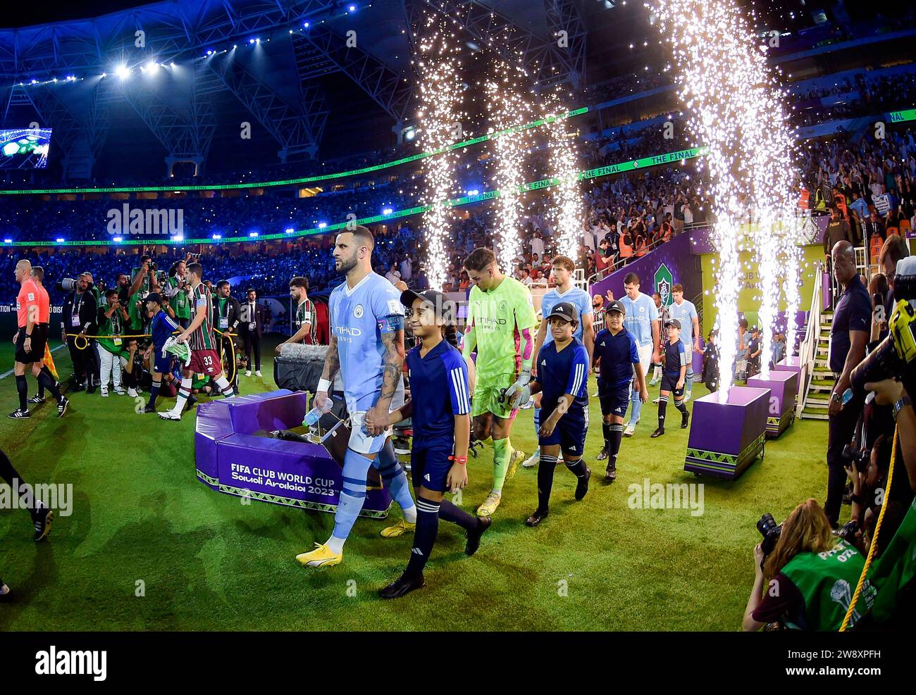Manchester City's Kyle Walker leads out the team during the FIFA Club ...
