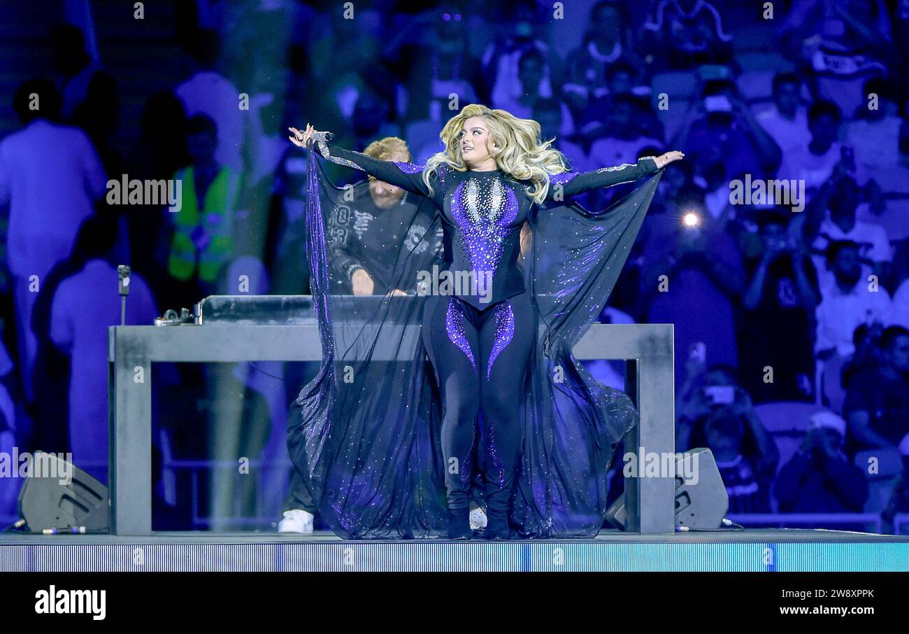 Bebe Rexha and David Guetta perform during the FIFA Club World Cup 2023 ...