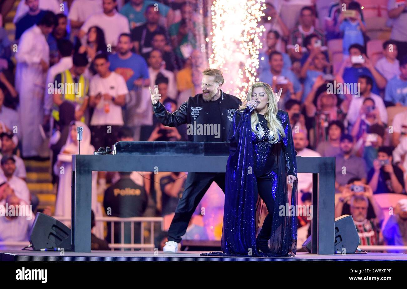Bebe Rexha and David Guetta perform during the FIFA Club World Cup 2023 ...