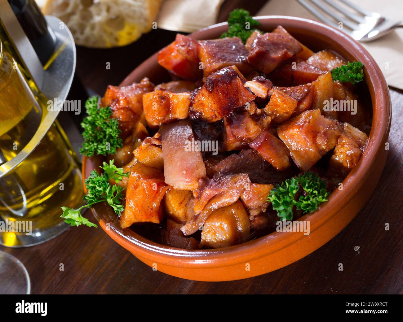 Stewed chopped pork snouts (Morro de cerdo Stock Photo - Alamy