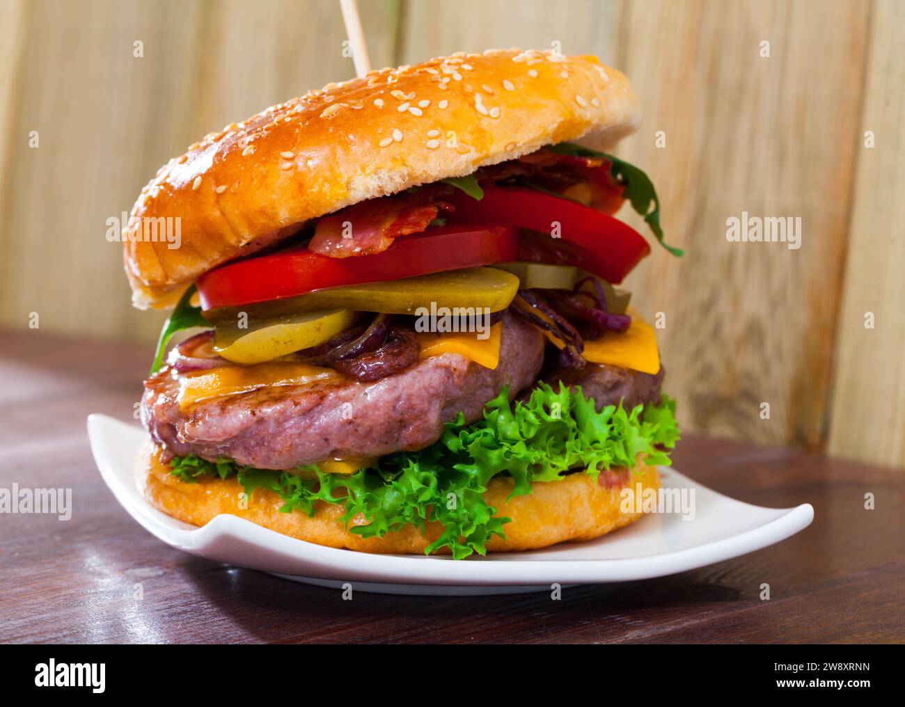 American double cheeseburger Stock Photo - Alamy