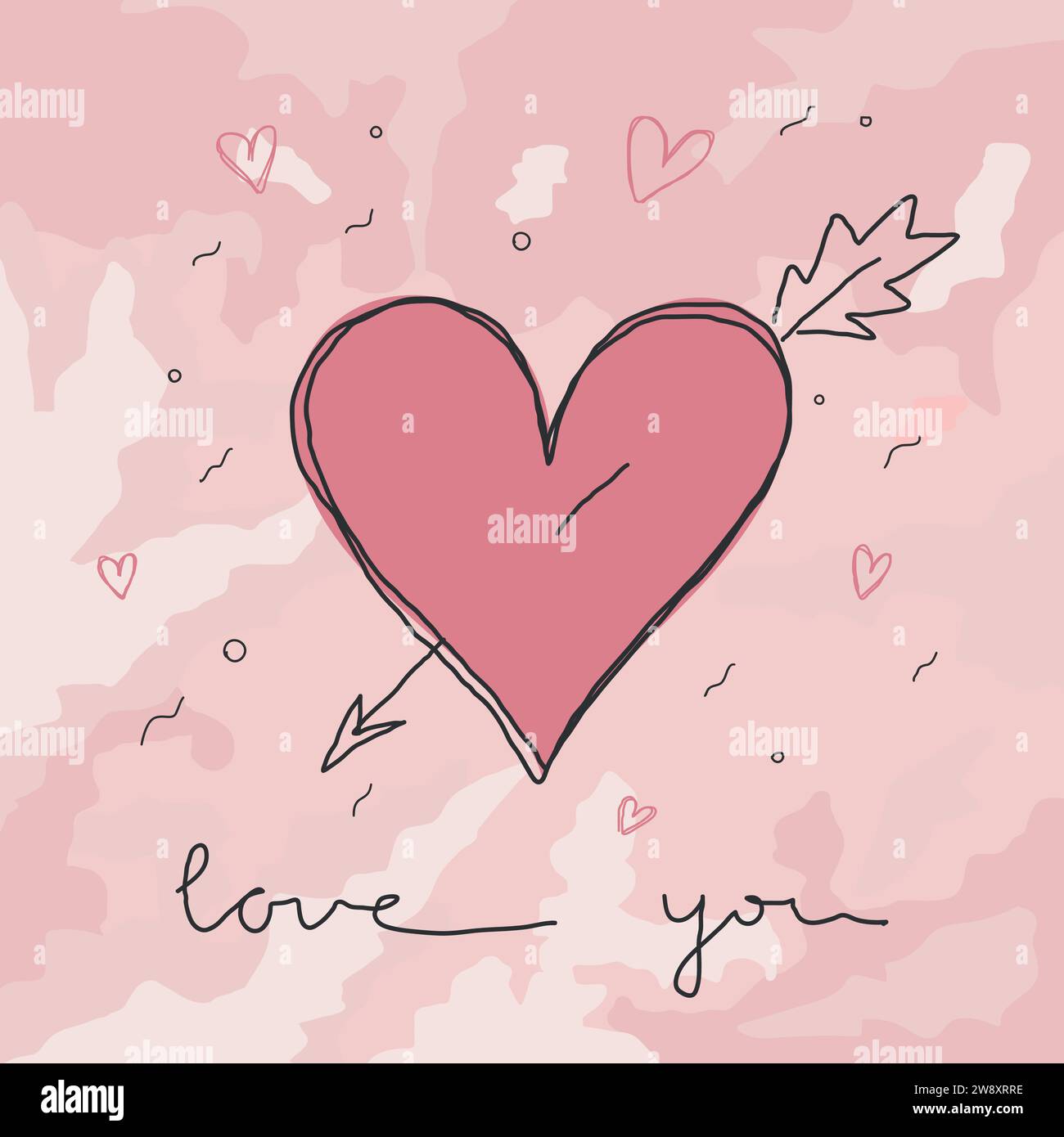 Valentine card written Stock Vector Images - Alamy