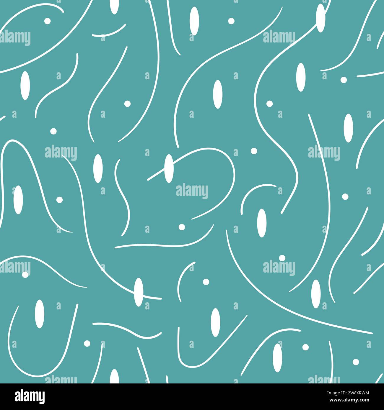 Abstract doodle lines and squiggles seamless pattern. Memphis style ...
