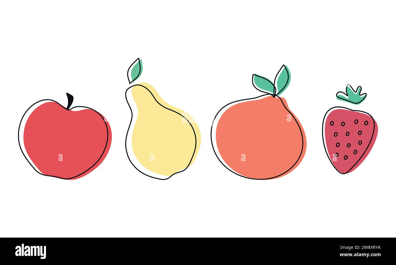 Orange red apple on Stock Vector Images - Alamy