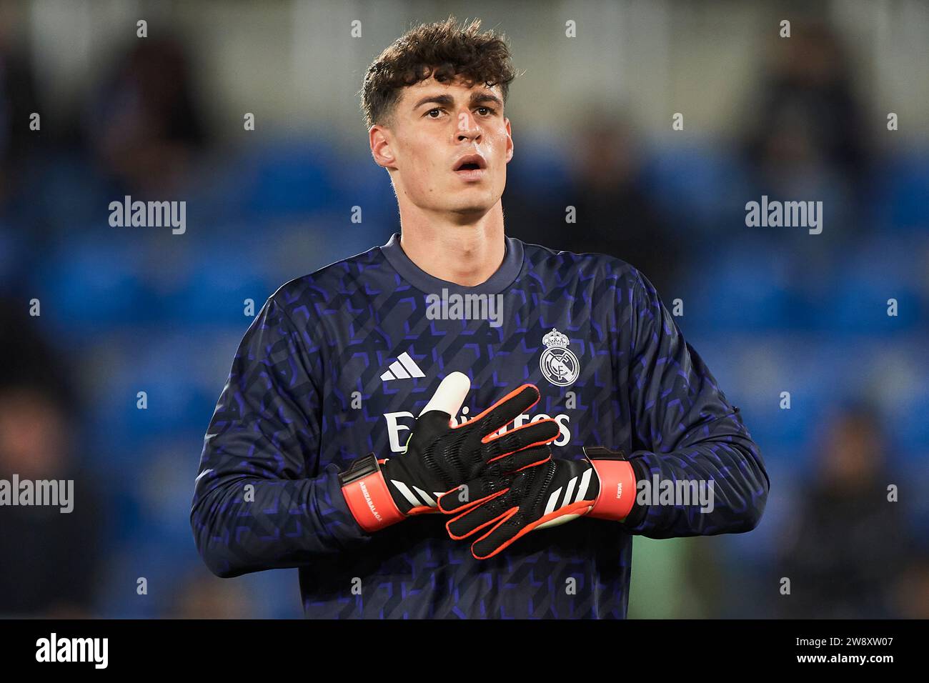Kepa Arrizabalaga of Real Madrid CF looks on during the LaLiga EA ...