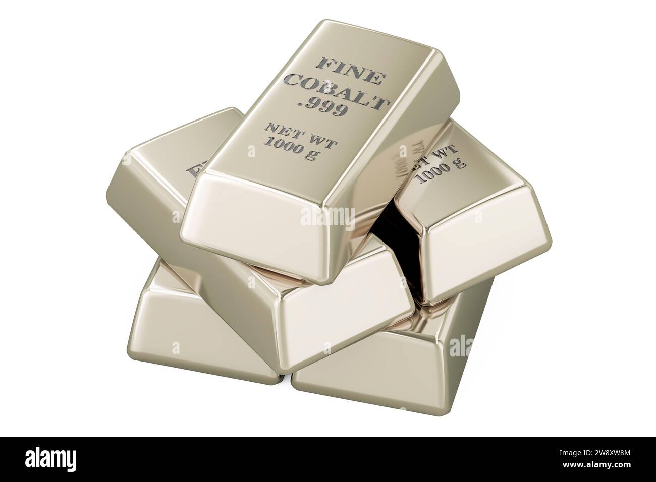 Cobalt bars, 3D rendering isolated on white background Stock Photo - Alamy