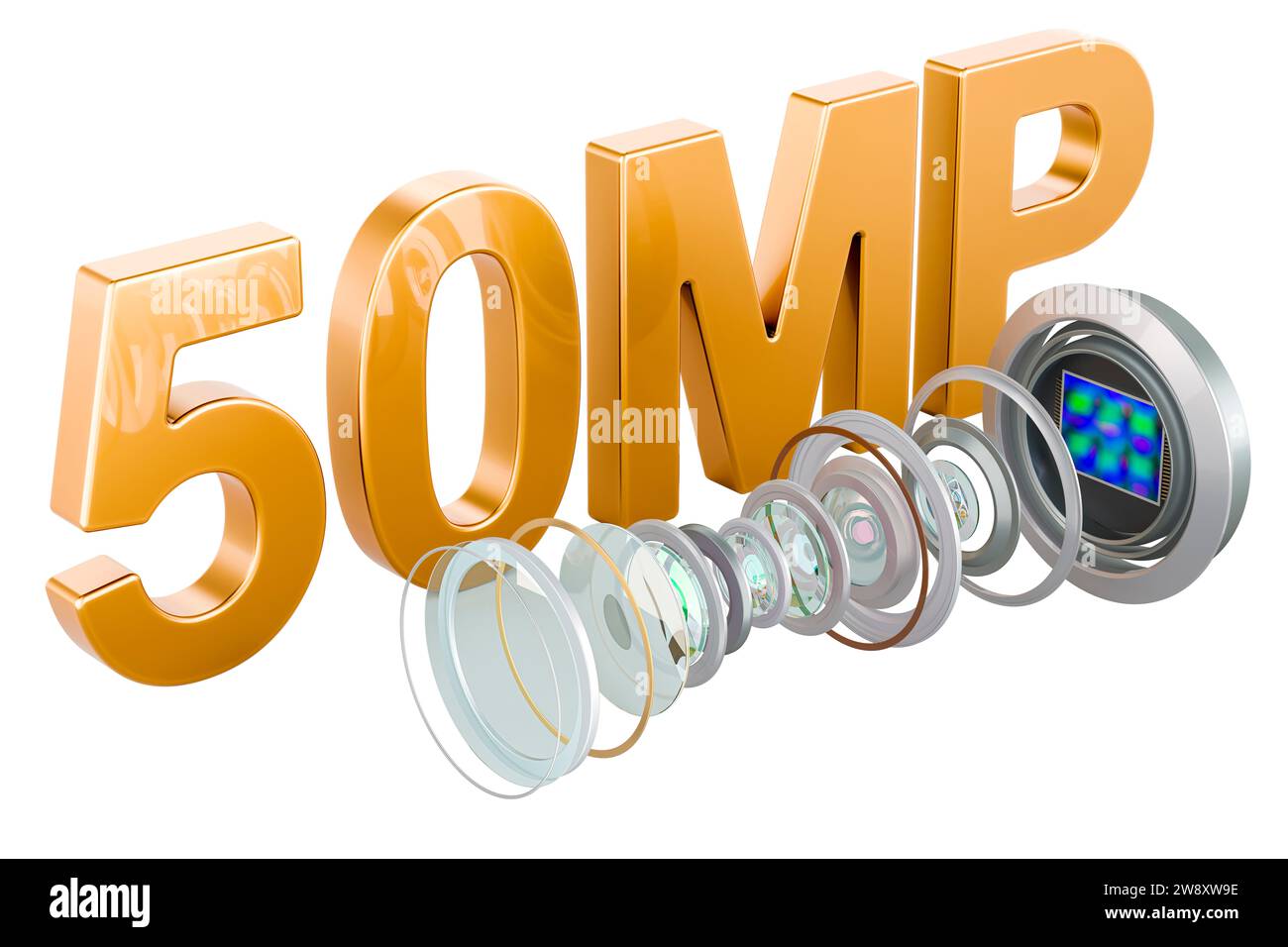 50 MP Camera for Smartphone. Disassembled smartphone camera, structure ...