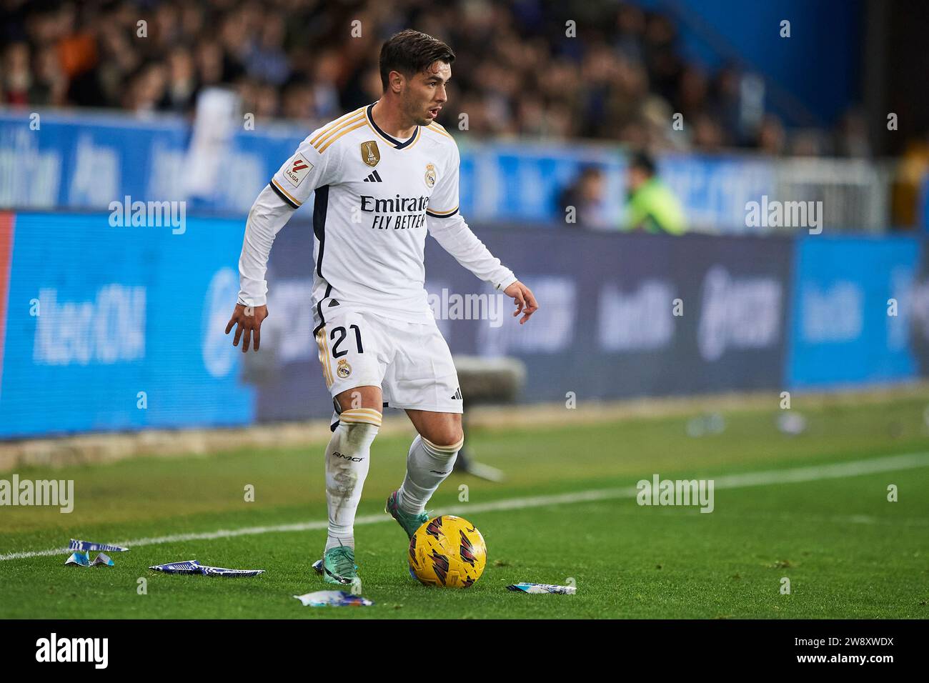 Brahim Diaz of Real Madrid CF in action during the LaLiga EA Sports ...