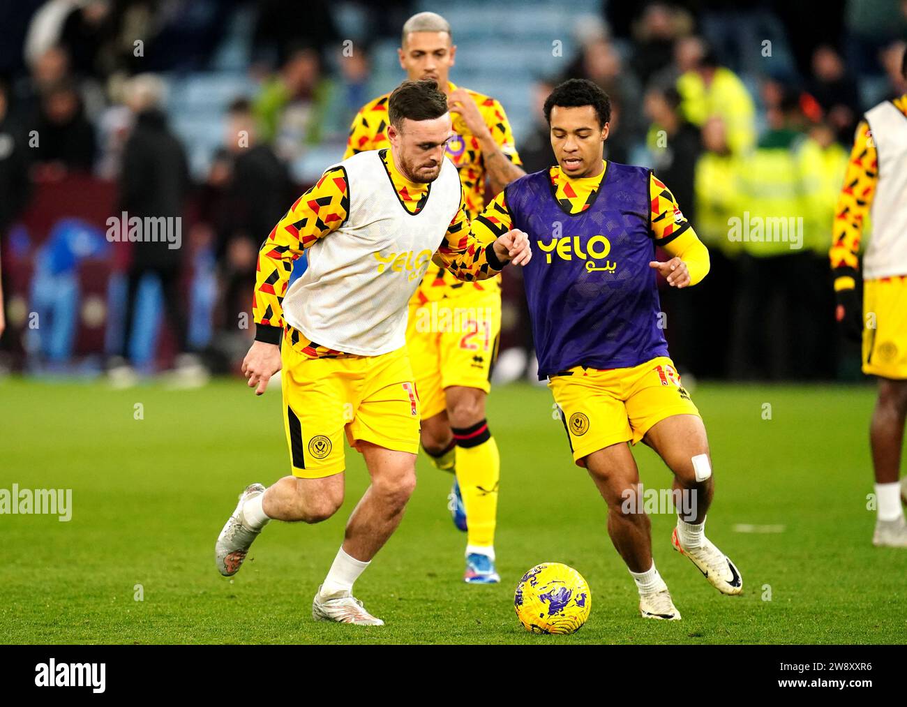 Sheffield United's Cameron Archer and Jack Robinson warming up prior to ...