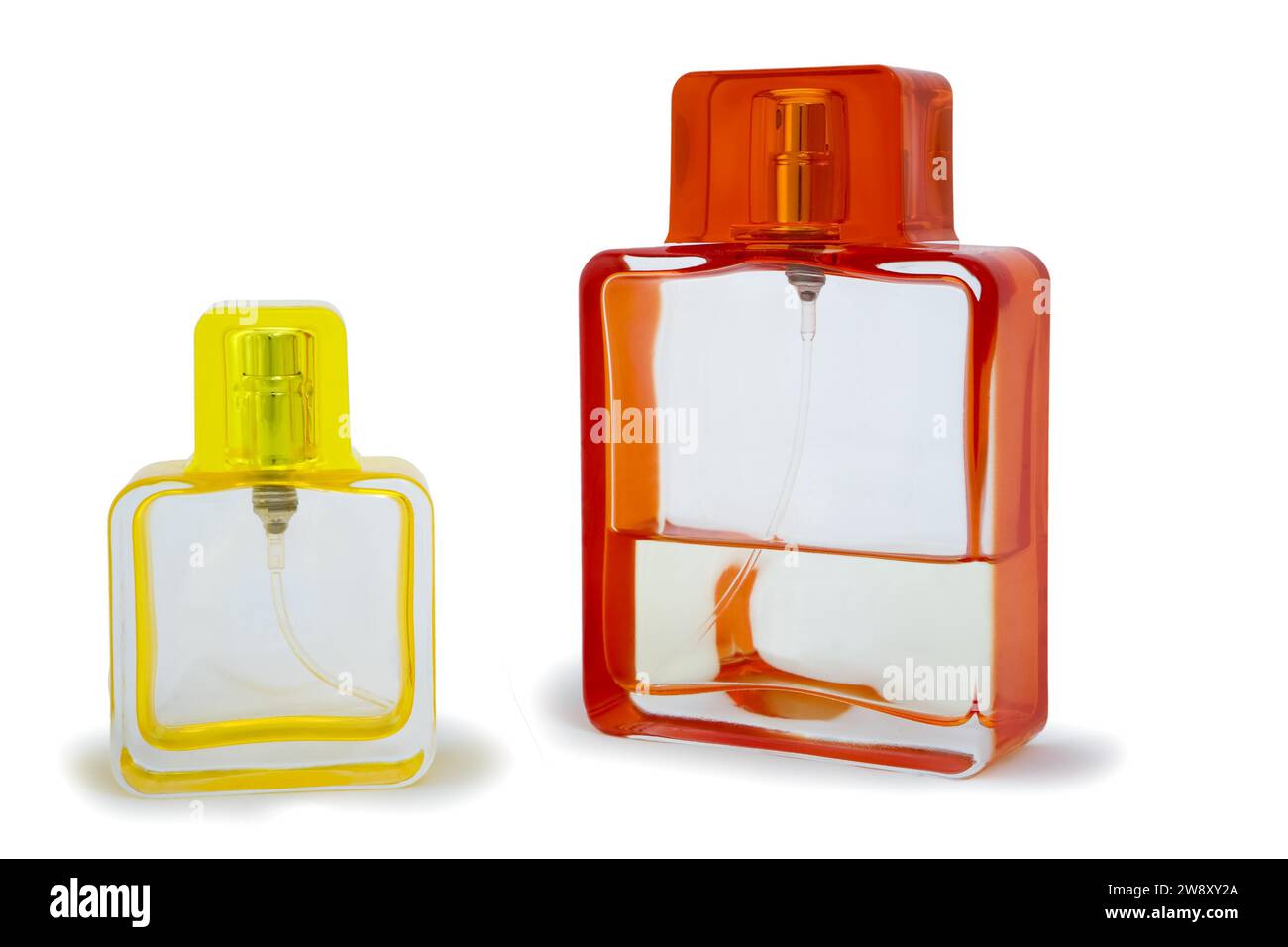 Two perfume bottles insulated Stock Photo - Alamy
