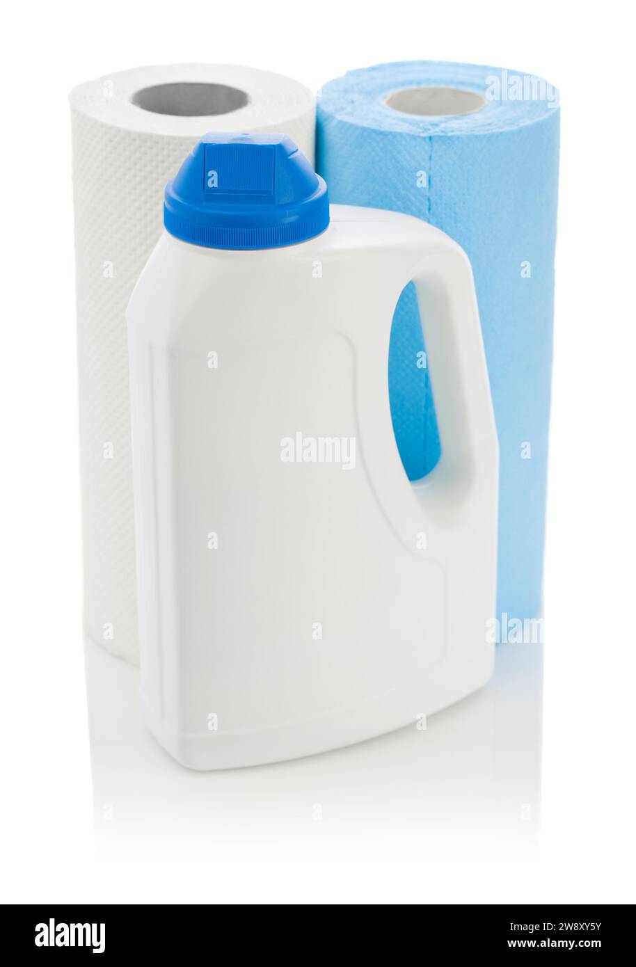 Large bottle and paper towels Stock Photo - Alamy
