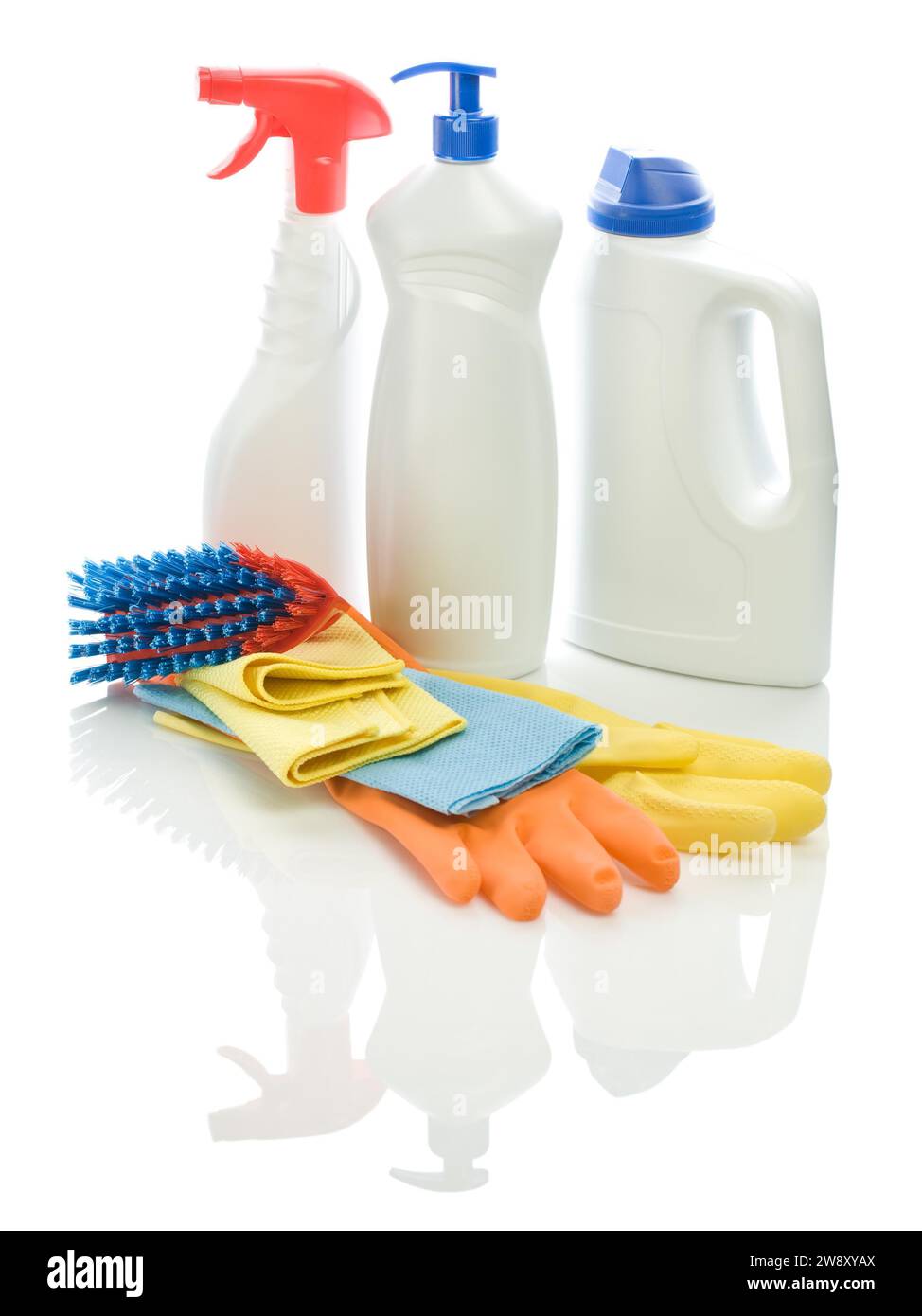 Group of cleaning objects Stock Photo - Alamy
