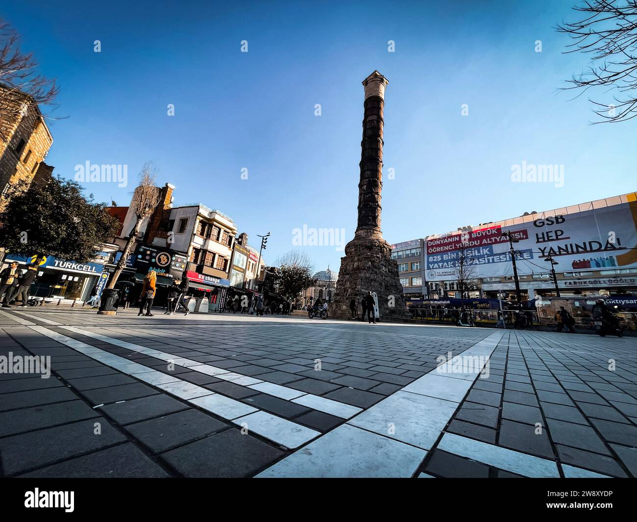 Istanbul, Turkiye - DEC 21, 2022: The Column of Constantine was built ...