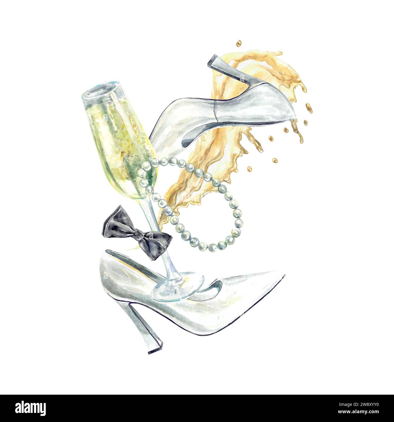 Champaign glass isolated on Stock Vector Images - Alamy
