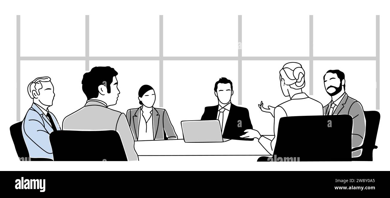 Business meeting in conference room vector art Stock Vector Image & Art ...