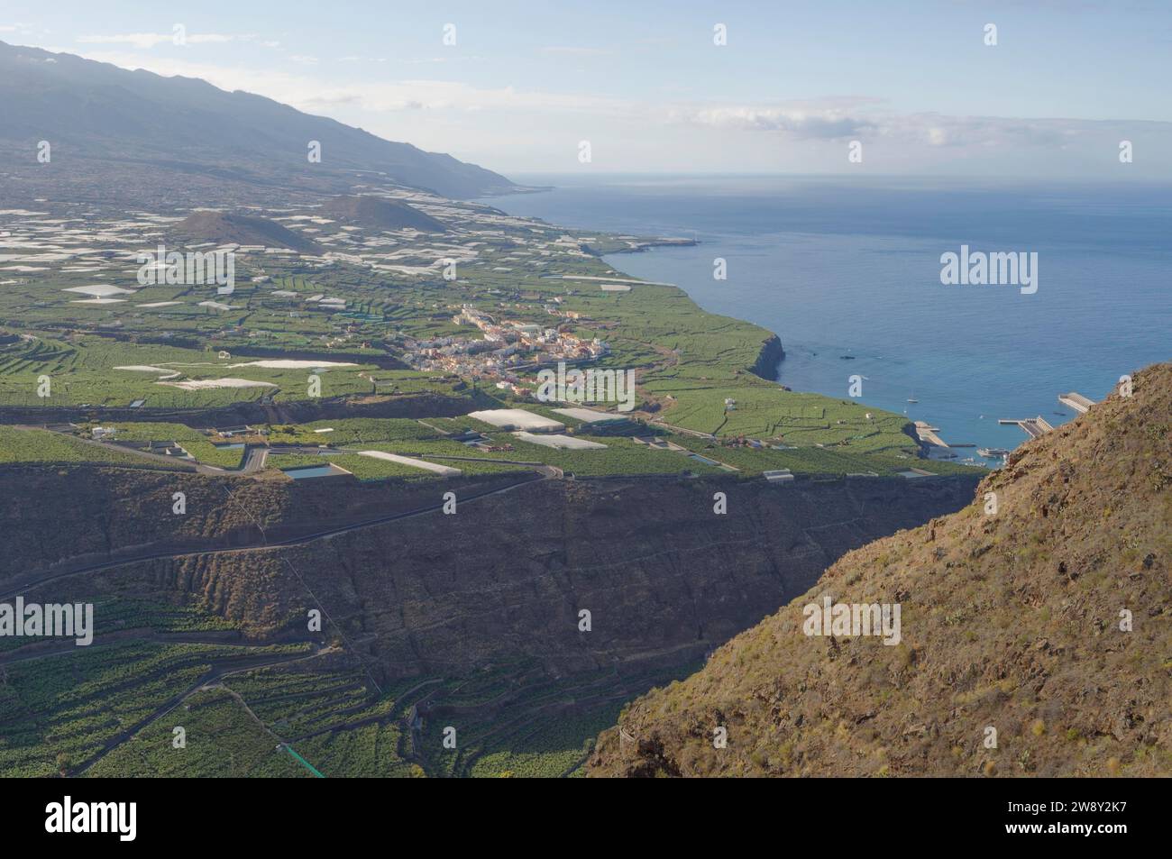 Banana plantations on the west coast of La Palma, La Palma, Canary ...