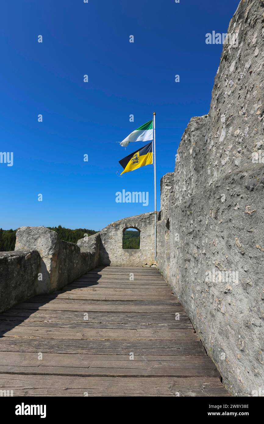 Derneck Castle, medieval castle ruins, wooden floor, masonry, stone ...
