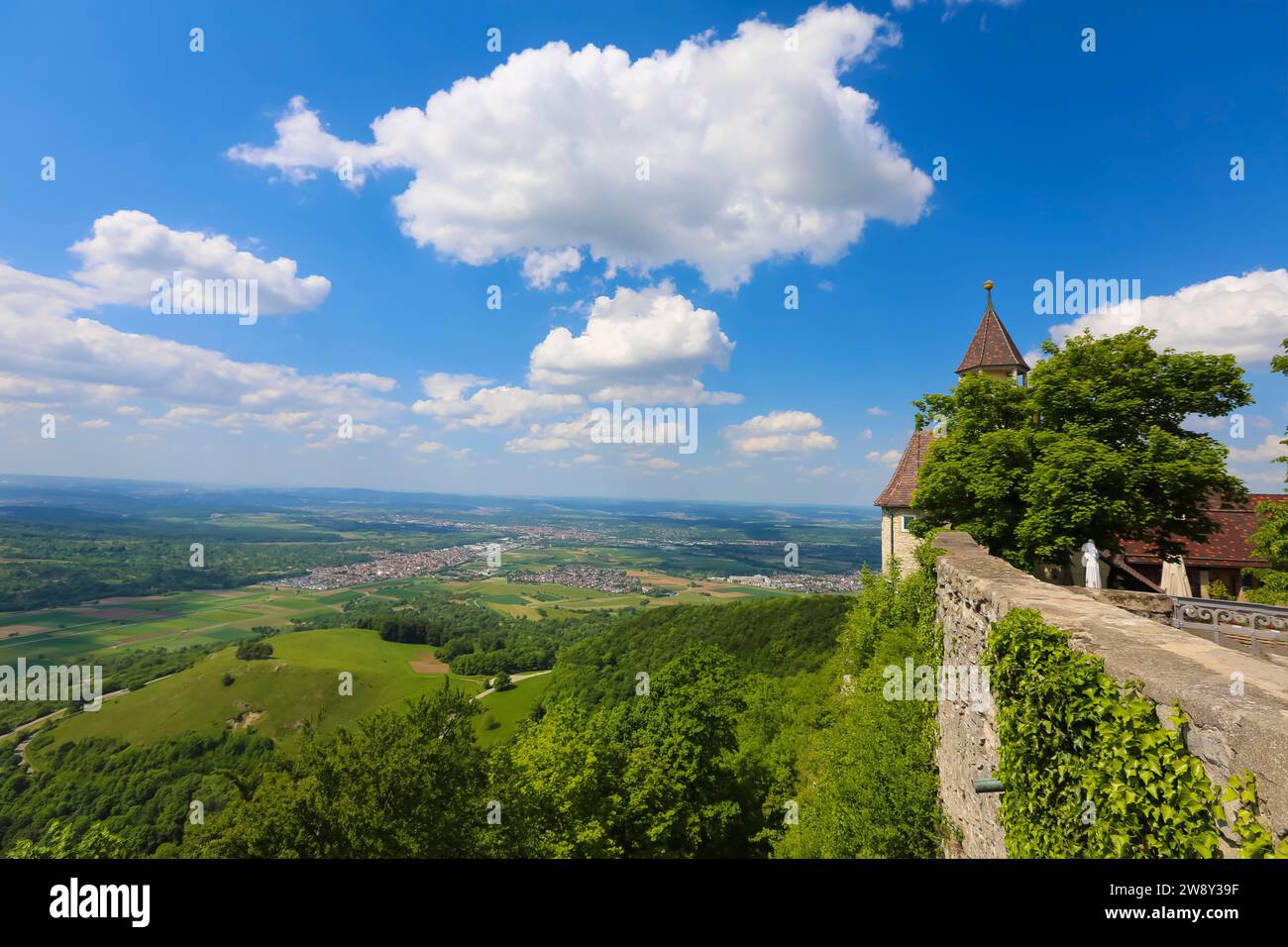 View, view from Teck Castle, hilltop castle, summit location, summit ...