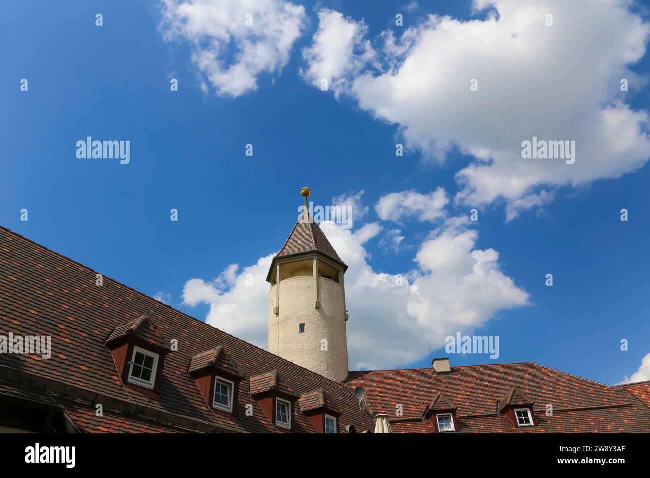 Teck Castle with hiking home of the Swabian Alb Association, hilltop ...