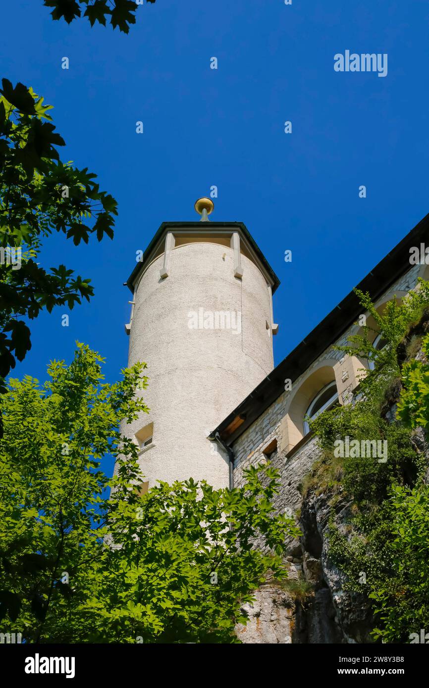 Lookout tower at the end of the 19th century at Teck Castle with the ...