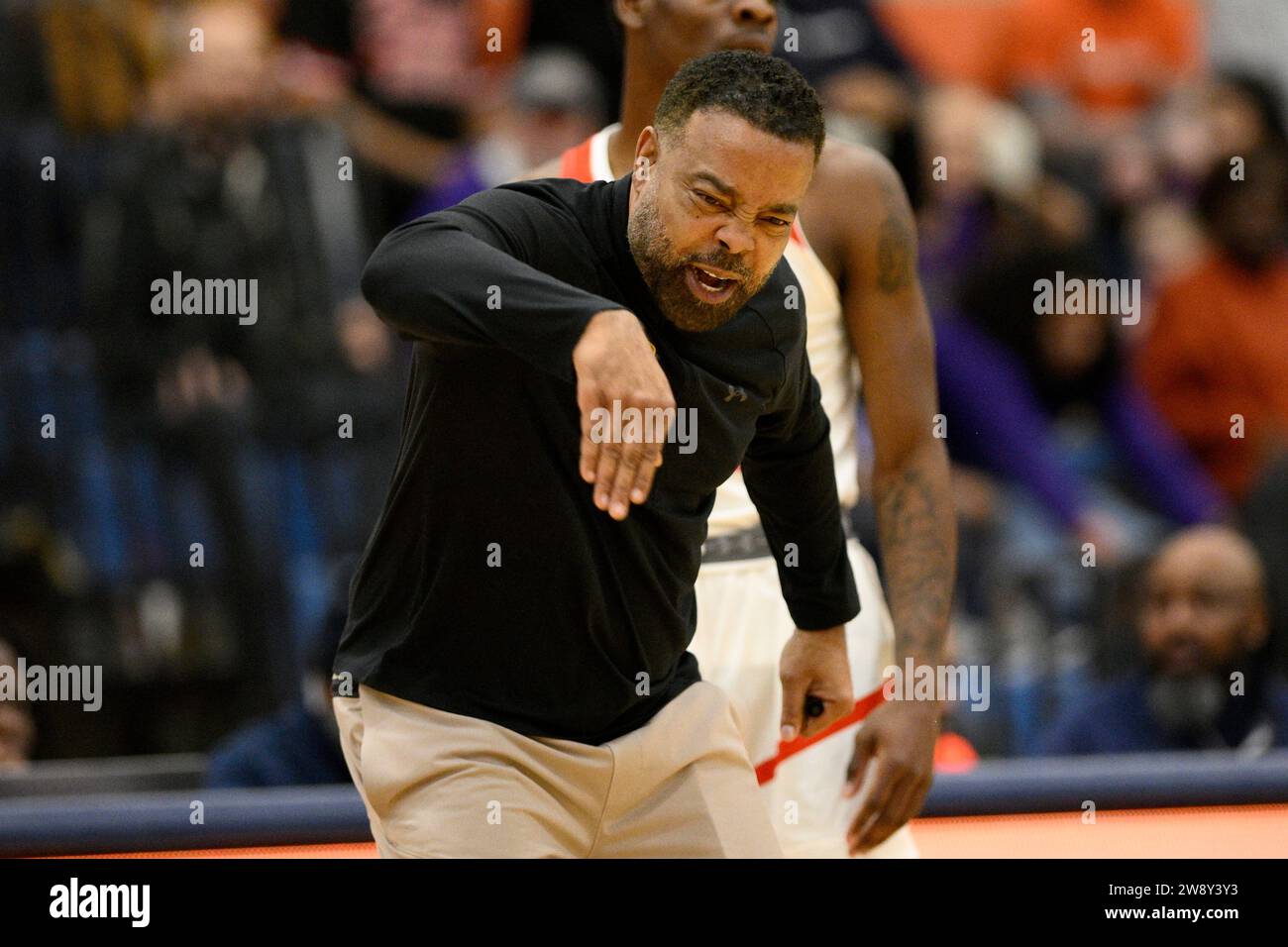 Morgan State head coach Kevin Broadus reacts during the second half of ...