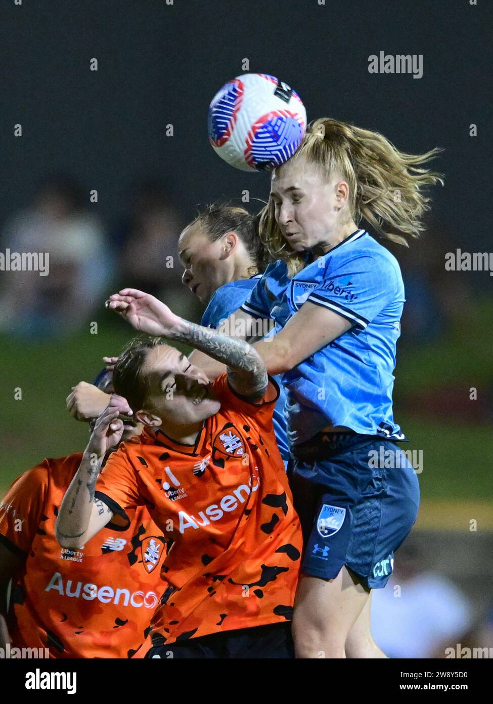 Lilyfield, Australia. 22nd Dec, 2023. Sharn Freier (L) of Brisbane Roar ...