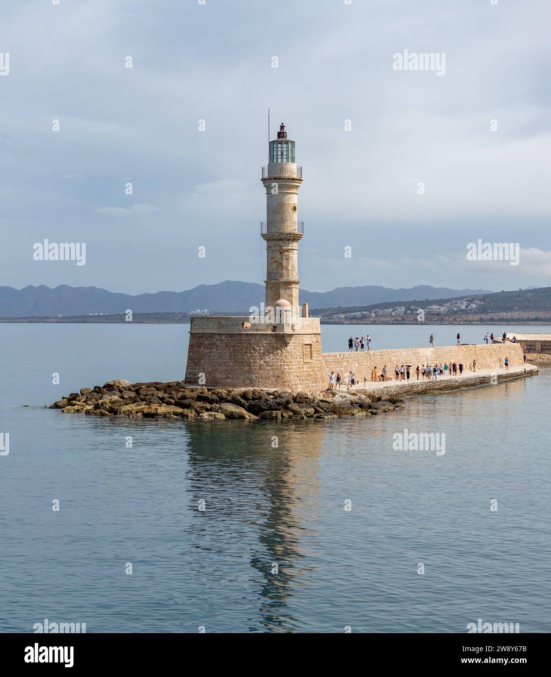 A picture of the Lighthouse of Chania Stock Photo - Alamy