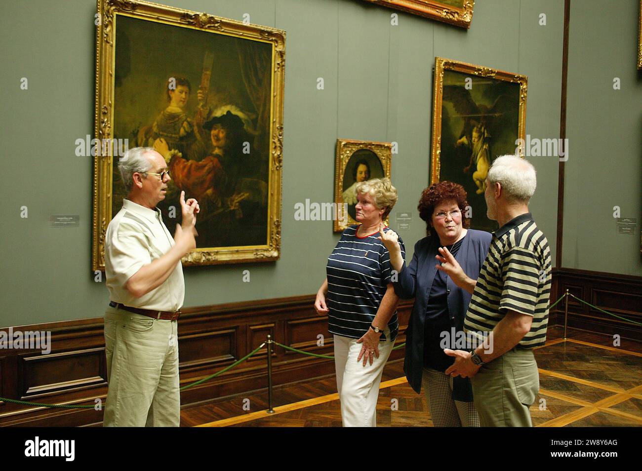 Sign language interpreters in the Dresden Picture Gallery Stock Photo ...