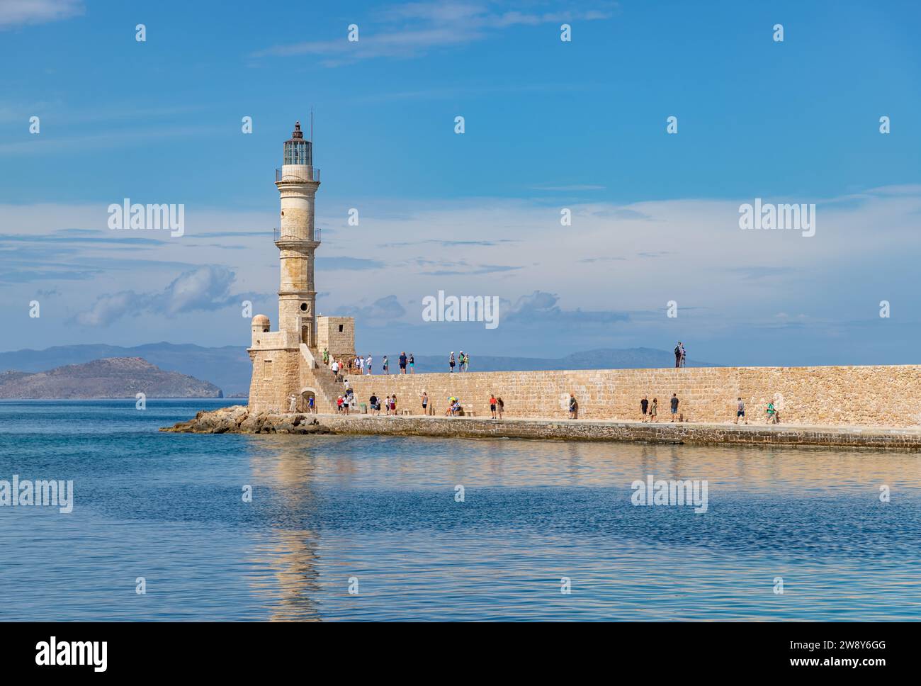 A picture of the Lighthouse of Chania Stock Photo - Alamy