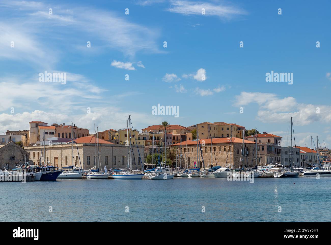 A picture of the Old Venetian Port of Chania, the Grand Arsenal and the ...