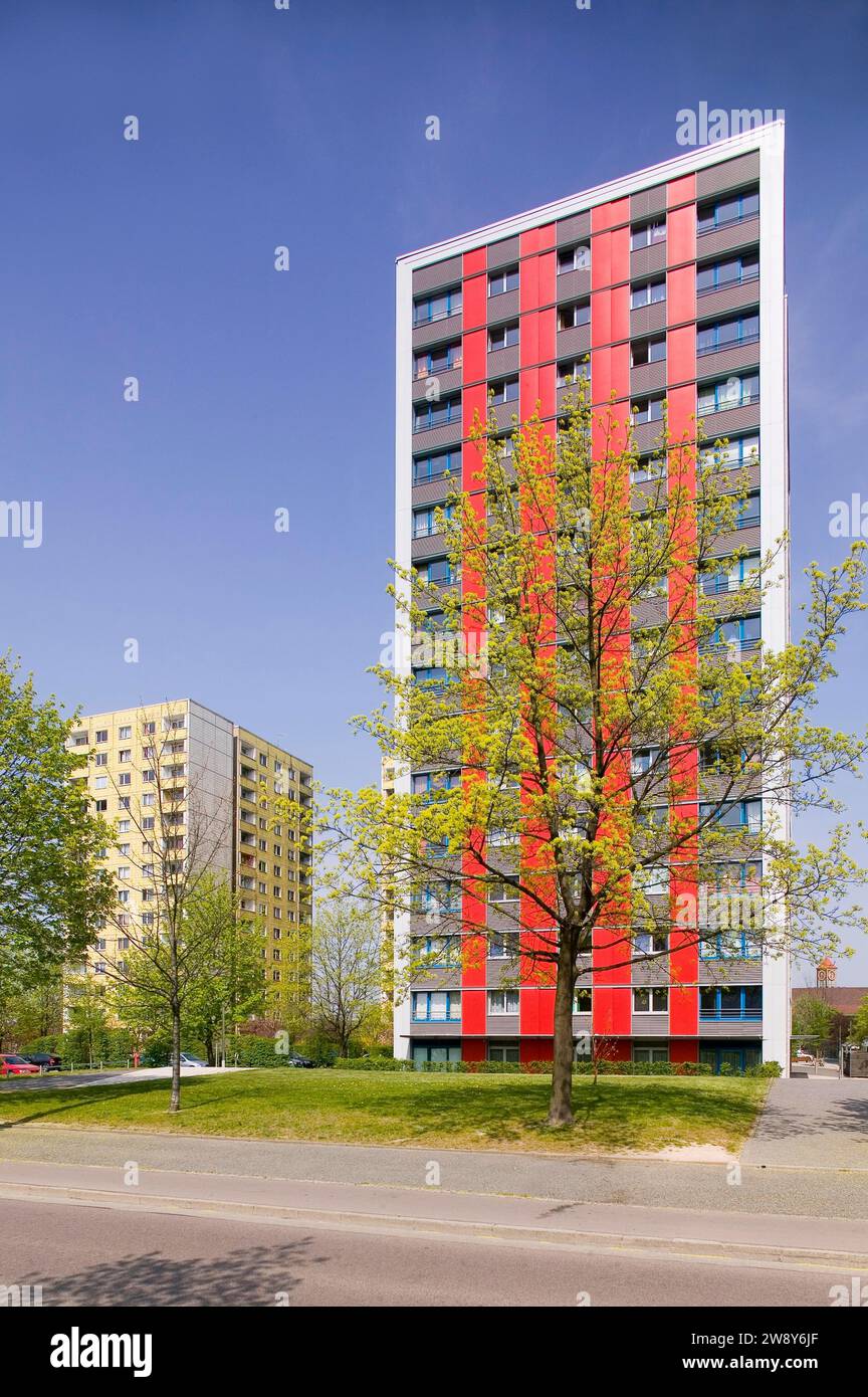 The 17-storey tower blocks from the 1970s are typical examples of GDR ...