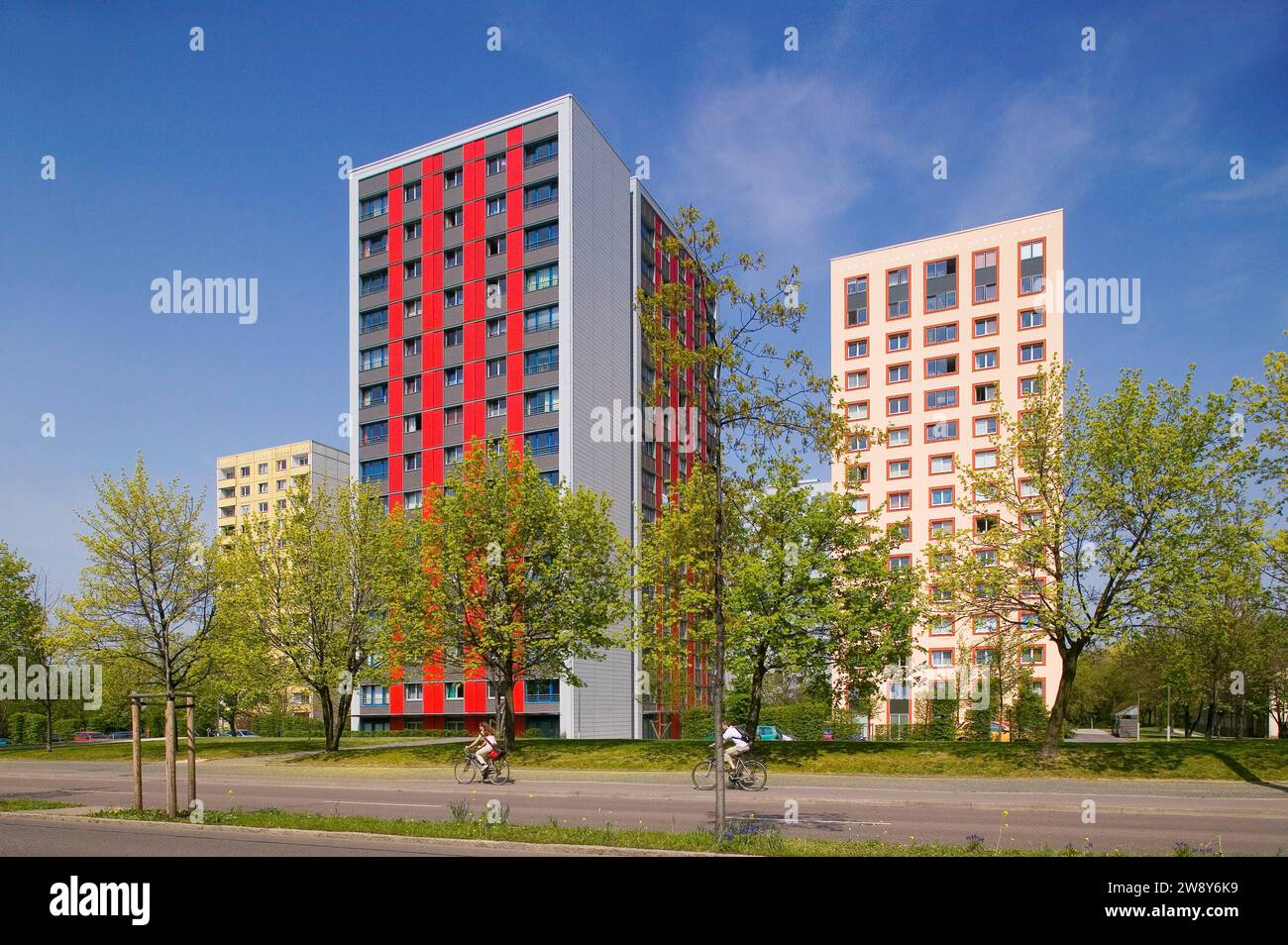 The 17-storey tower blocks from the 1970s are typical examples of GDR ...