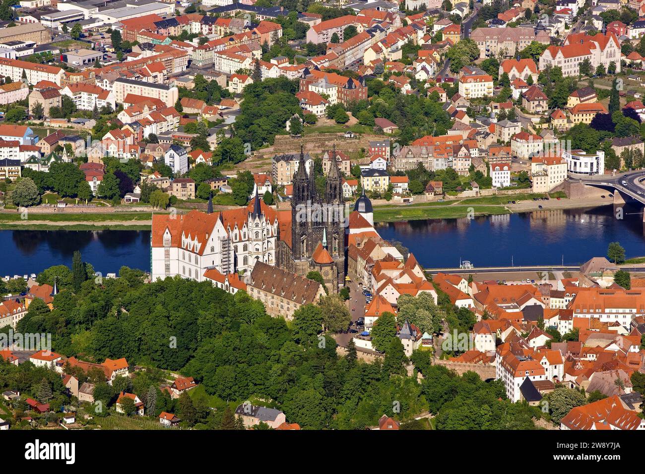 Aerial view of Meissen old town Stock Photo - Alamy
