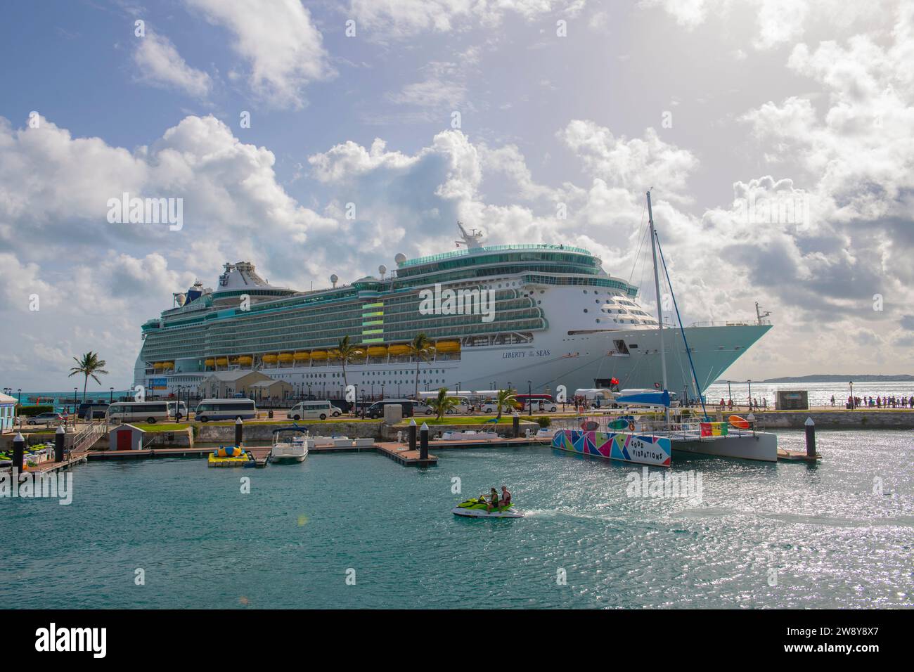 Royal Caribbean luxurious cruise ship Liberty of the Seas docked at ...