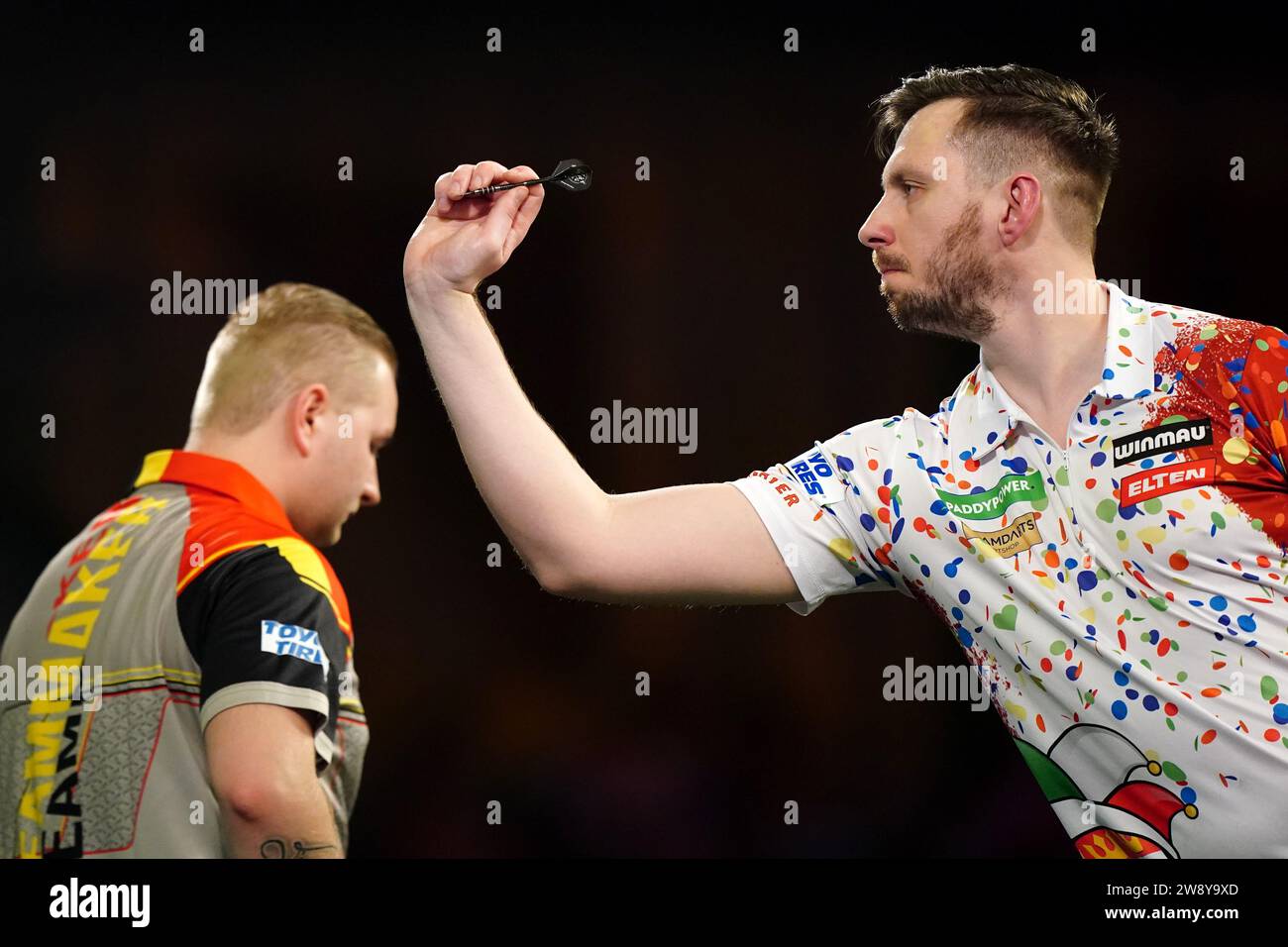 Florian Hempel in action against Dimitri Van den Bergh (not pictured ...